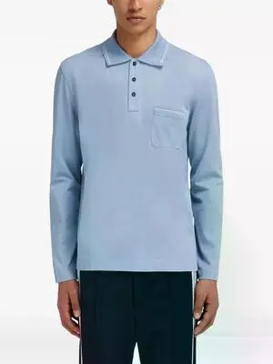 FERRAGAMO Long Sleeved Polo Shirt - Blue