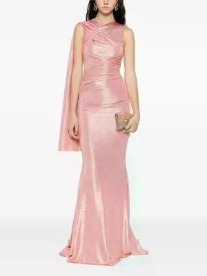 Talbot Runhof Draped One-shoulder Gown