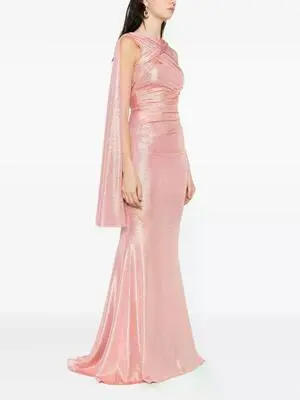 Talbot Runhof Draped One-shoulder Gown