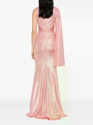 Talbot Runhof Draped One-shoulder Gown