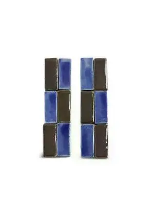 ANDRES GALLARDO Tile Stud Earrings - Blue