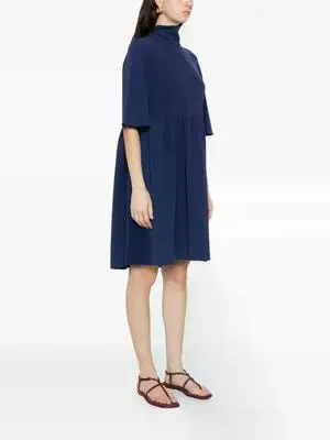 Talbot Runhof Roll-neck Gathered Dress