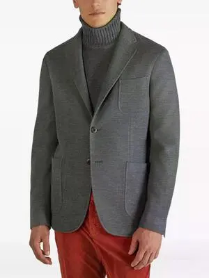 Montedoro Hopsack Two-button Blazer - Grey
