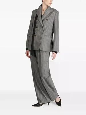 SLOWEAR Double-breasted Pinstripe Blazer
