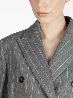 SLOWEAR Double-breasted Pinstripe Blazer