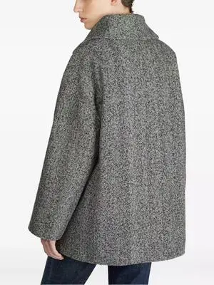 SLOWEAR Herringbone Double-breasted Pea Coat