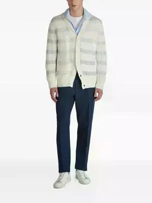 SLOWEAR Striped Shawl-collar Cardigan