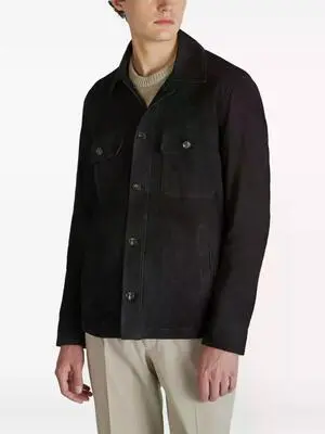 Montedoro Chest-pocket Suede-leather Jacket