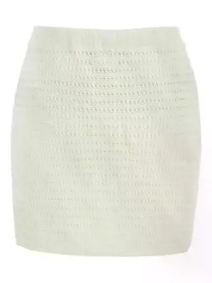 Le Kasha Crochet Button-embellished Mini Skirt