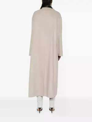 Nanushka A-line Button Coat With Leather Collar - Neutrals