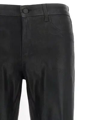 L'Agence Sneeki Coated Flare Jeans - Black