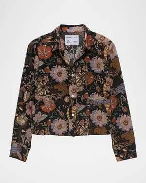 CISSA CISSA Belle Floral Silk Shirt - Midnight F