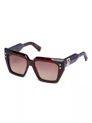 Balmain Studded Geometric-frame Sunglasses