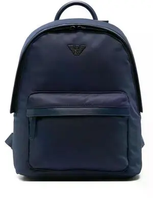 Emporio Armani Logo-plaque Backpack - Blue