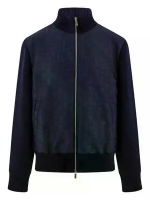 FERRAGAMO Monogram Jacquard Knitted Bomber Jacket
