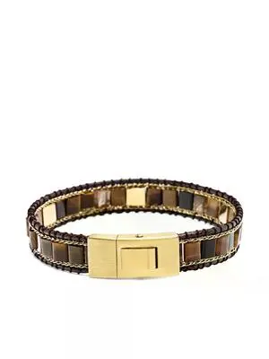NIALAYA JEWELRY Stud Tiger-eye Bracelet - Brown