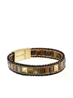 NIALAYA JEWELRY Stud Tiger-eye Bracelet - Brown