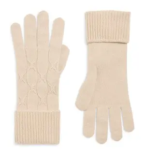 Eleventy Cashmere Cable-knit Gloves - Beige