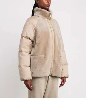Eleventy Shearling High-neck Jacket
