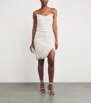 Pamella Roland Beaded Strapless Mini Dress