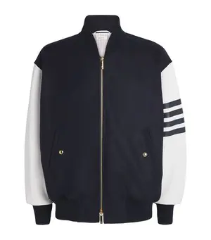 Thom Browne Oversized Wool-leather Bomber Jacket