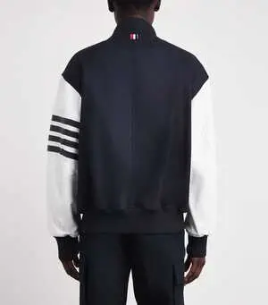 Thom Browne Oversized Wool-leather Bomber Jacket