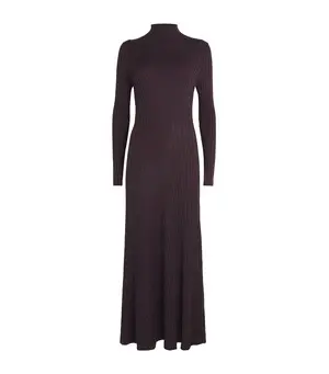 Eleventy Wool-silk Rib-knit Maxi Dress