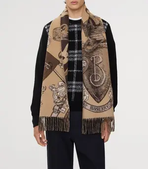 Burberry Cashmere Ekd Scarf - Beige