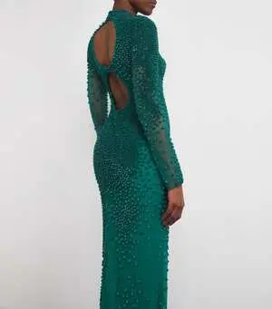 GEORGES HOBEIKA Silk-blend Beaded Gown