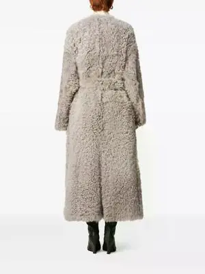 Ami Shearling Belted Coat