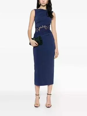 Talbot Runhof Lace-panel Draped Dress