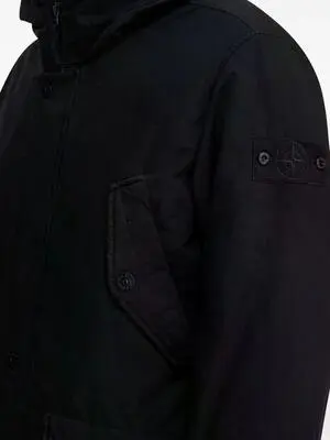 Stone Island David-tc Ghost Hooded Coat With Pockets