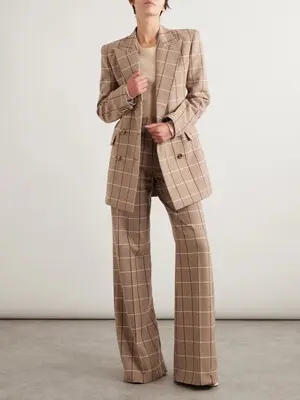 Valentino Garavani Double-breasted Checked Wool Blazer