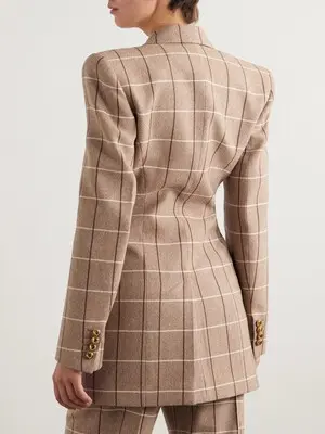 Valentino Garavani Double-breasted Checked Wool Blazer