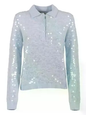 ERMANNO FIRENZE Sequinned Polo Top