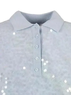 ERMANNO FIRENZE Sequinned Polo Top