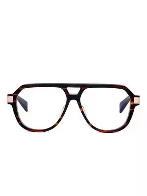 Balmain Pilot-frame Glasses - Brown