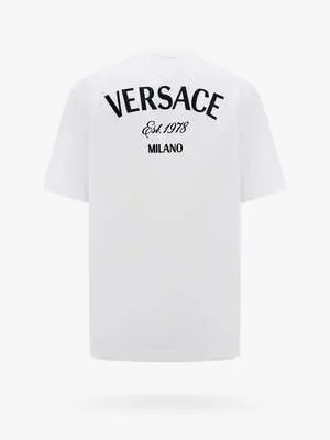 Versace Cotton Jersey Tshirt With Logo Embroidery