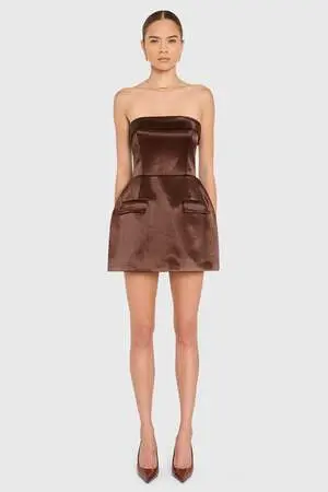 Amanda Uprichard Lucienne Skort Romper - Cocoa
