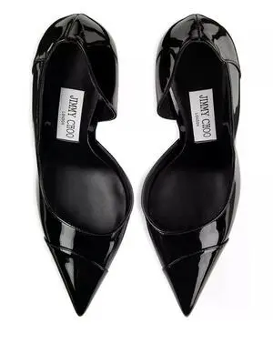 JIMMY CHOO Brigitte 100 Patent Leather Pointed Toe Stiletto Pumps - Black