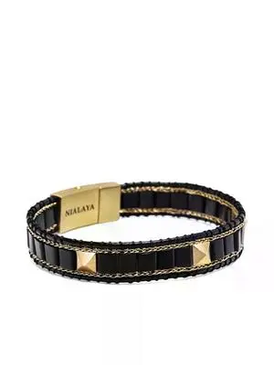 NIALAYA JEWELRY Stud Onyx Bracelet