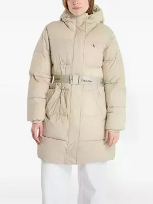 Calvin Klein Belted Hooded Coat