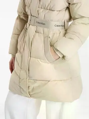 Calvin Klein Belted Hooded Coat
