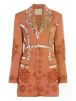 Roberto Cavalli Sequin-embellished Fitted Jacket