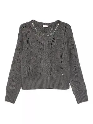Liu Jo Openwork Embellished Sweater
