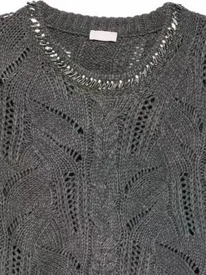 Liu Jo Openwork Embellished Sweater