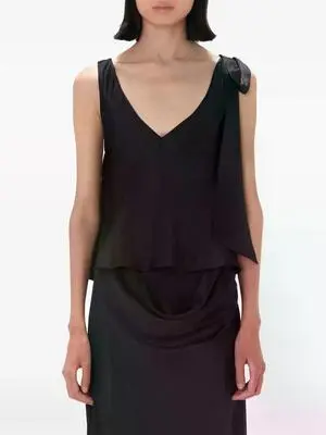 JW Anderson Tie-shoulder Silk Vest Top - Black
