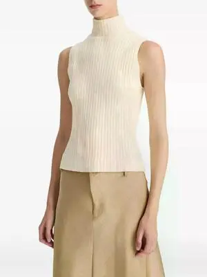 Vince Sleeveless Ribbed Turtleneck Top