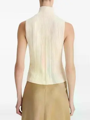 Vince Sleeveless Ribbed Turtleneck Top
