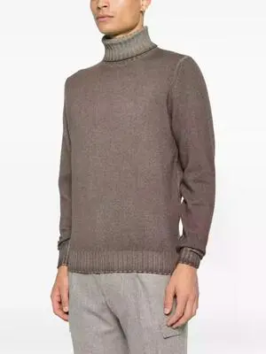 FILIPPO DE LAURENTIIS Roll-neck Ribbed Knitwear - Brown